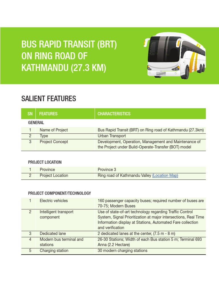 Bus Rapid Transit BRT On Ring Road of Kathmandu | PDF | Public ...