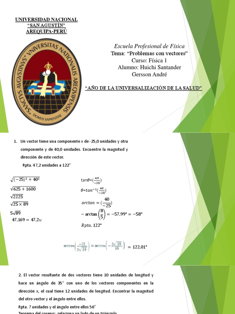 Problemas con vectores resueltos | PDF | Cálculo multivariable | Vector Euclidiano