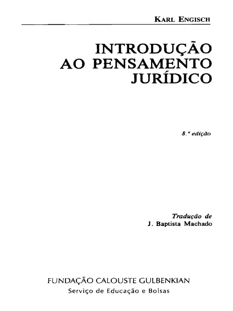 Introdução Ao Pensamento Jurídico by Karl Engisch | PDF | Lei das ...