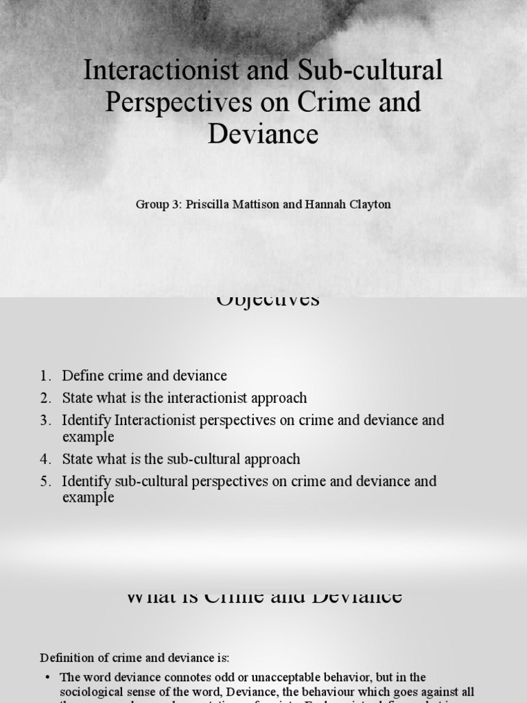 Interactionist and Sub-Cultural Perspectives On Crime and Deviance-1 ...