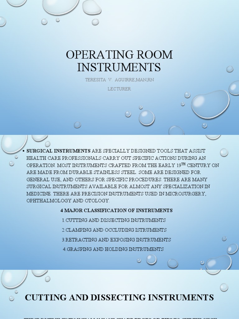 Operating Room Instruments | Download Free PDF | Surgery | Medicine