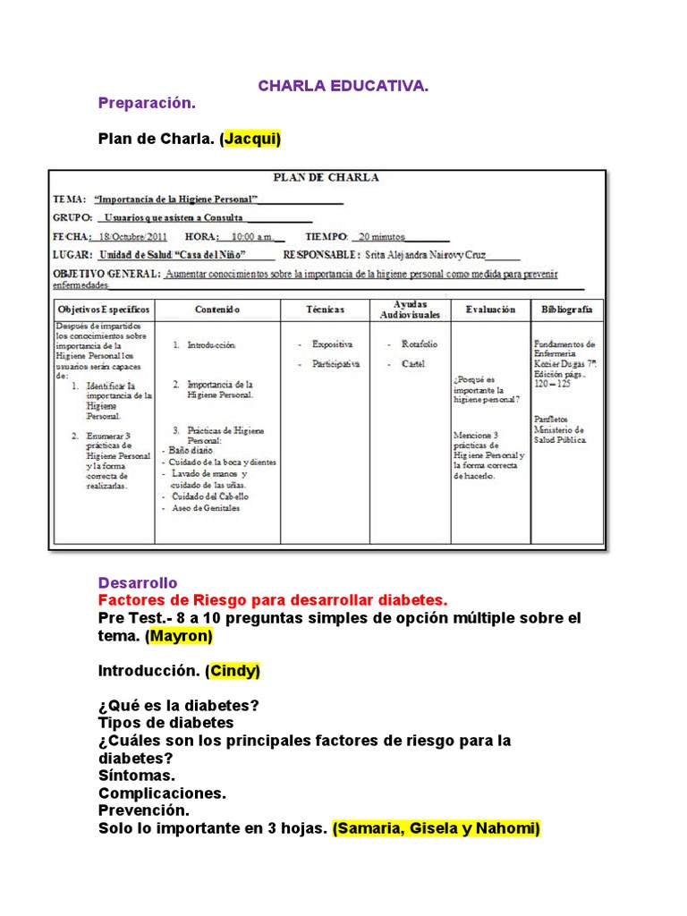 Plan de Charla | PDF