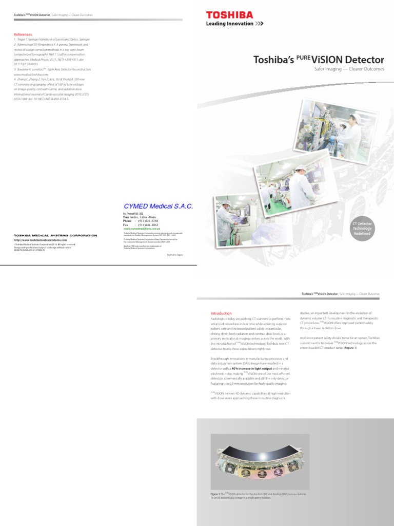 Toshiba'S Vision Detector: Cymed Medical S.A.C | PDF | Ct Scan | Medical Imaging
