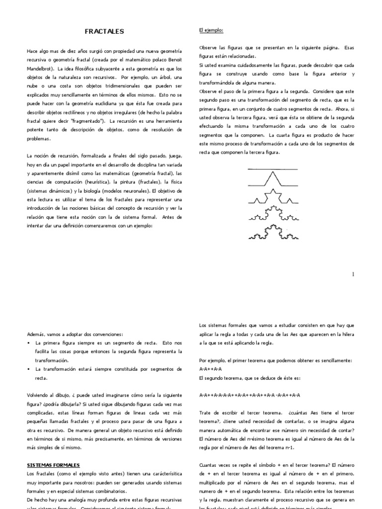 Lectura Fractales - Recursividad | PDF | Fractal | Dibujo