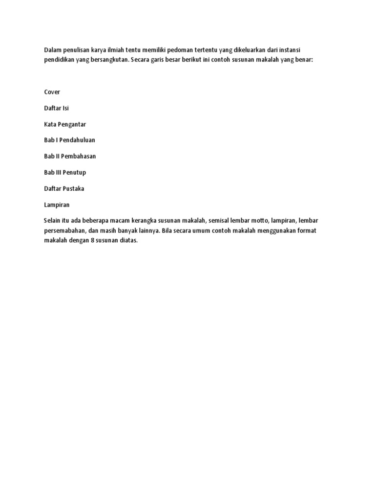 Contoh Susunan Dalam Penulisan Makalah-WPS Office | PDF