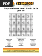 Sopa de Letras: Higiene Personal | PDF