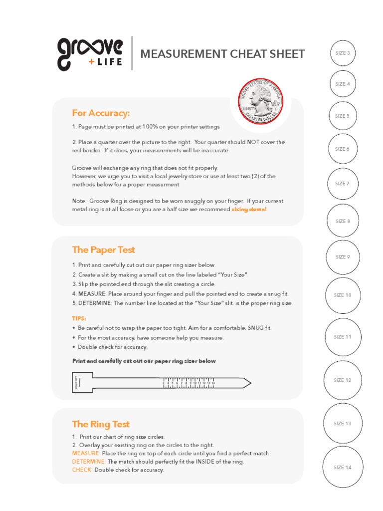 Groove Ring Size Measurement Guide | PDF