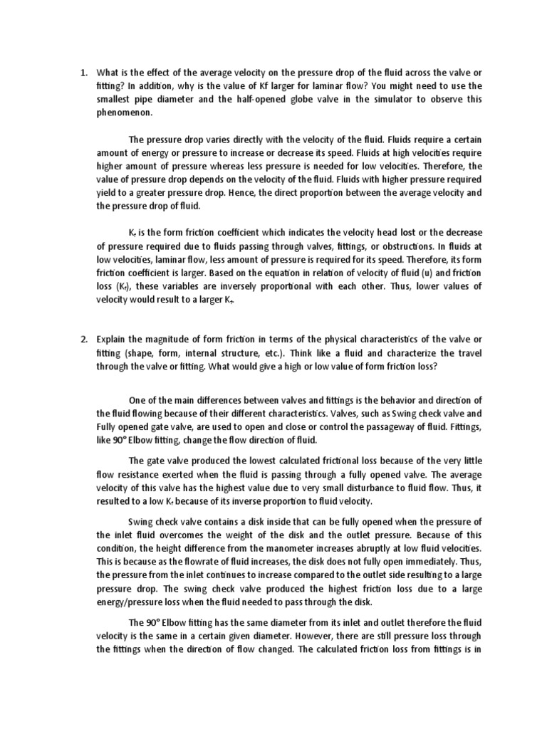 Exp2 - Guide Questions | PDF | Valve | Pressure