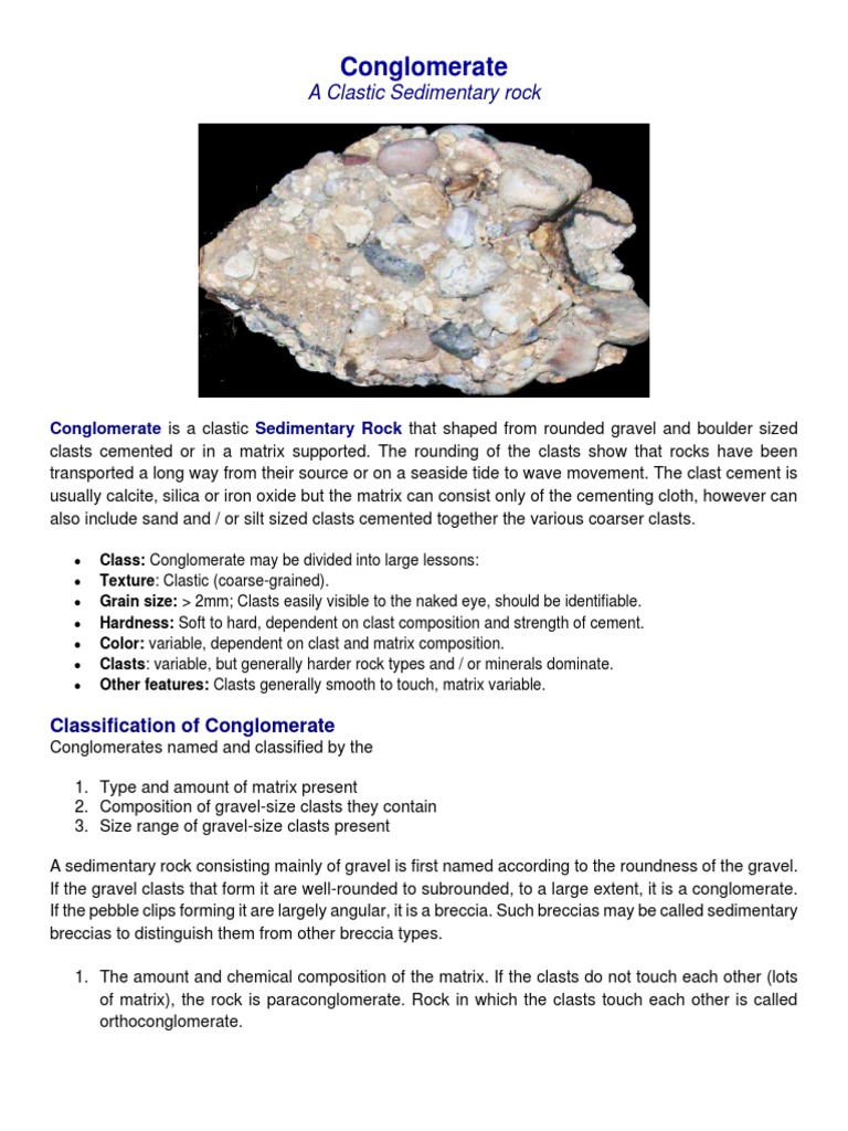 Conglomerate and Breccia Description 2021 | PDF | Clastic Rock ...