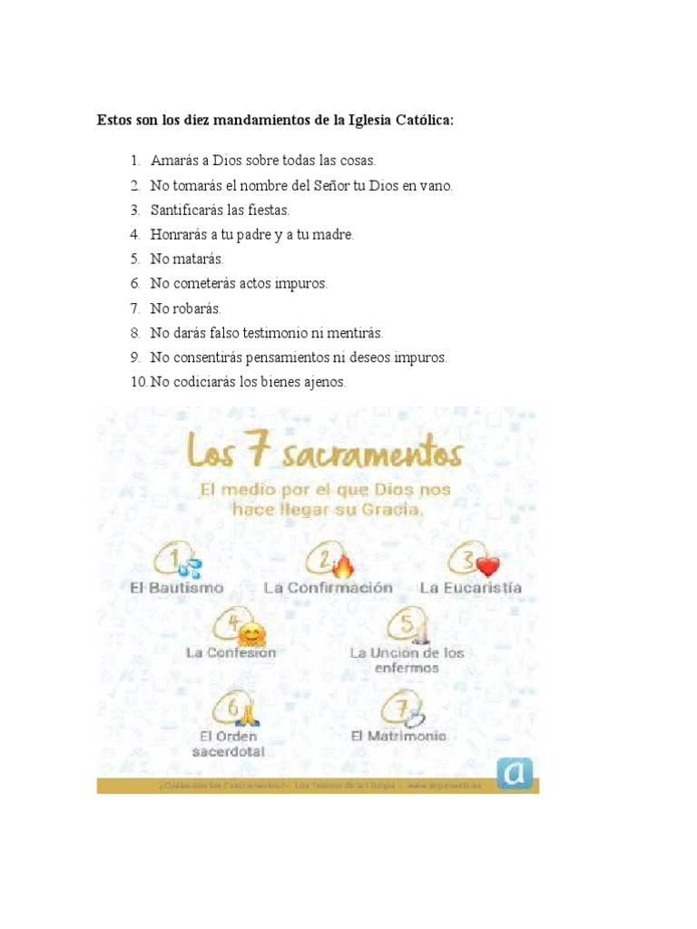 Estos Son Los Diez Mandamientos de La Iglesia Católica | PDF