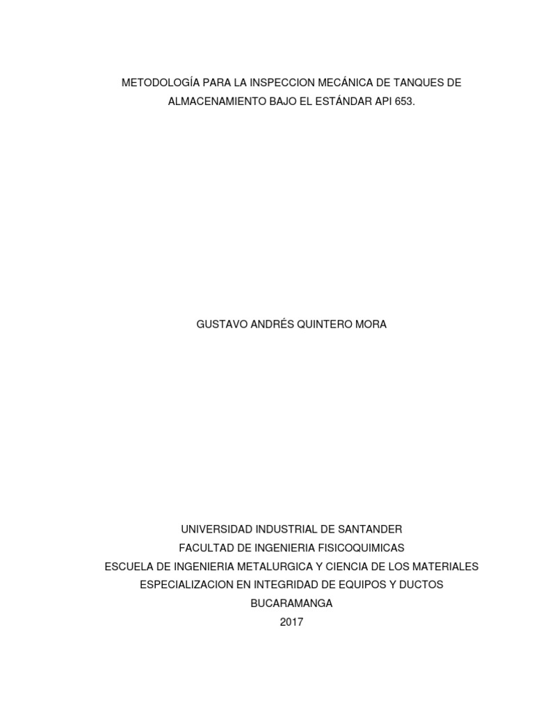 Inspección de Tanques API 653 | PDF | Tanques | Acero