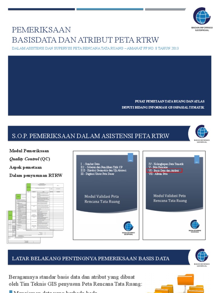 12 Pemeriksaan Basis Data Dan Atribut Peta RTRW | PDF