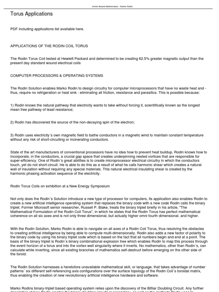 Vortex Based Mathematics Enables Revolutionary Applications | PDF | Dna ...