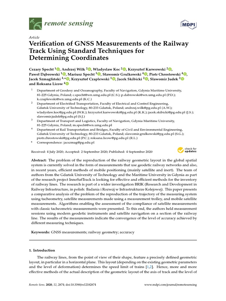 Remote Sensing | PDF | Track (Rail Transport) | Geodesy