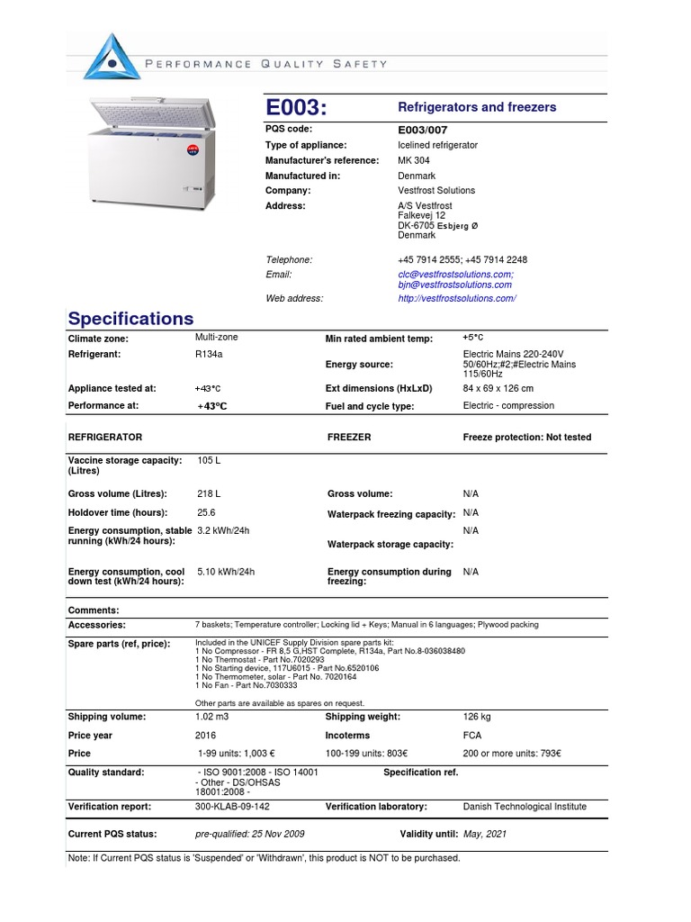 Specifications: Refrigerators and Freezers | PDF | Refrigerator ...