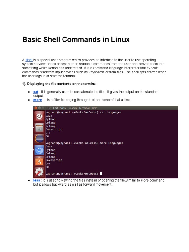 Essential Linux Shell Commands Guide | PDF | Shell (Computing) | Computer File