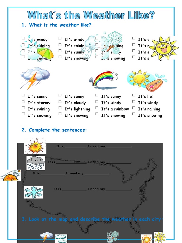 The Weather Worksheet Templates Layouts 28349 | PDF