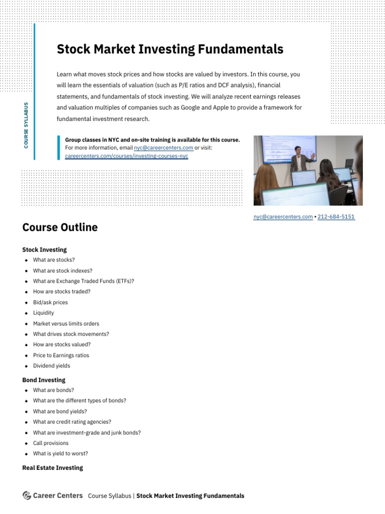 Stock Market Investing Fundamentals Syllabus | PDF | Bonds (Finance ...