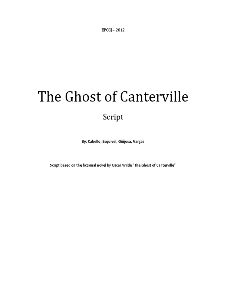 The Ghost of Canterville, Script | PDF