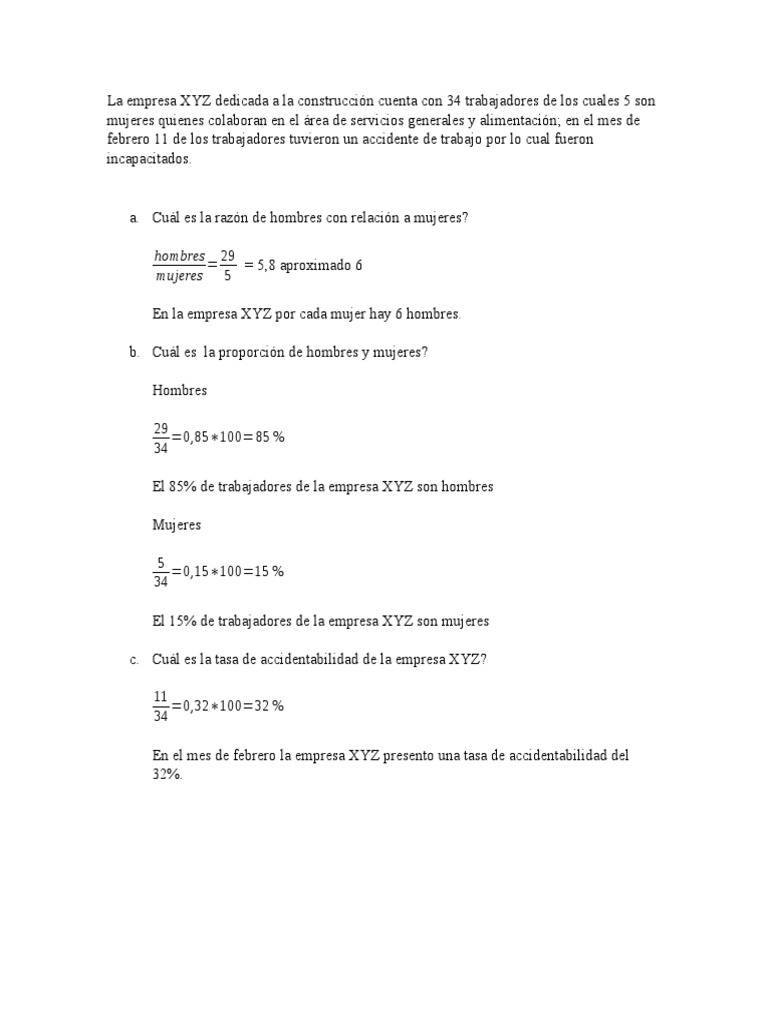 Trabajo Razon, Proporcion y Tasa | PDF