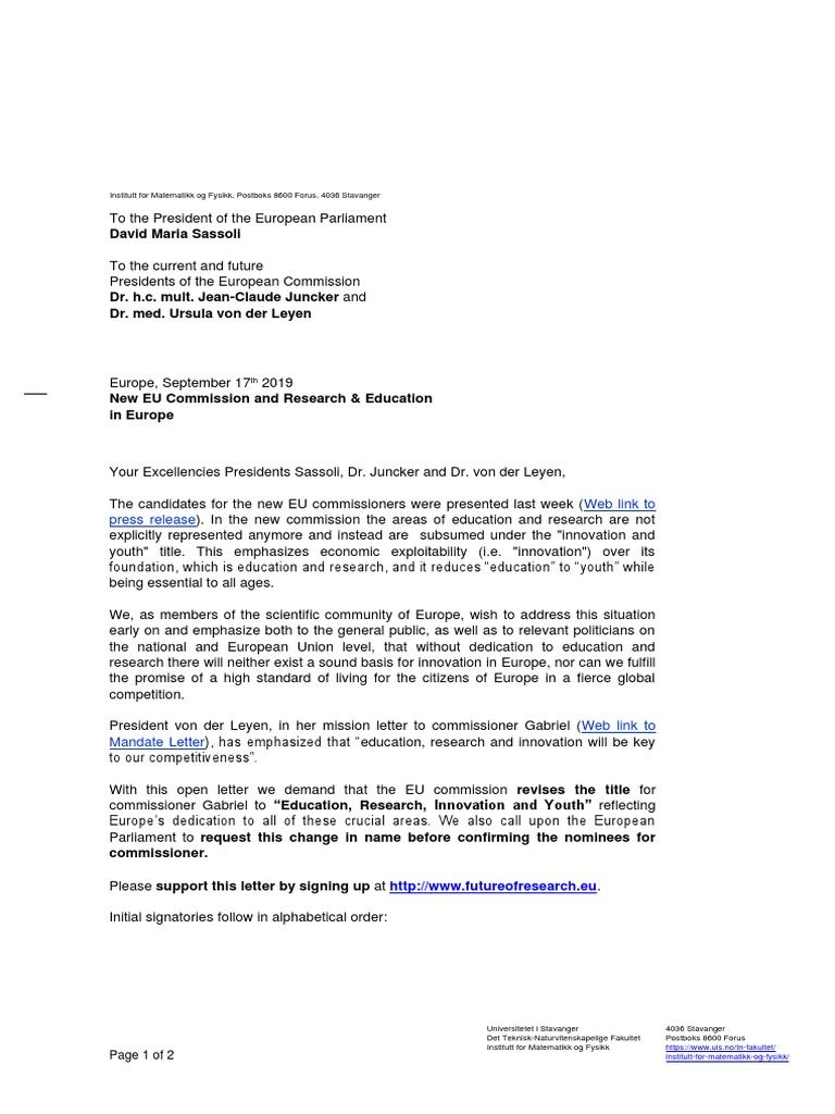 Community Letter Ec Commission Final | PDF | European Commission ...