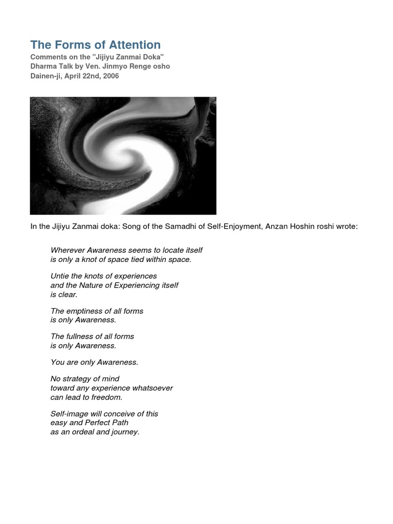 White Wind Zen Community - The Forms of Attention - 2013-09-21 | PDF ...