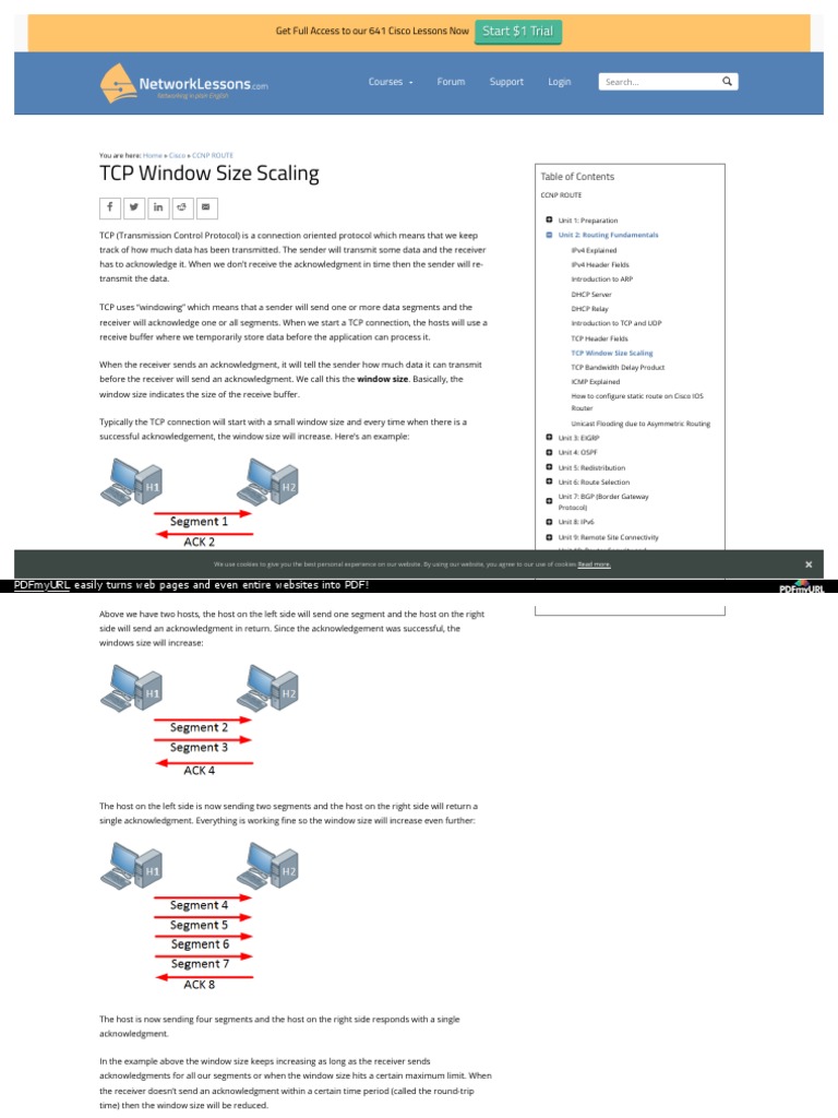 TCP Window Size Scaling | PDF | Network Congestion | Transmission ...