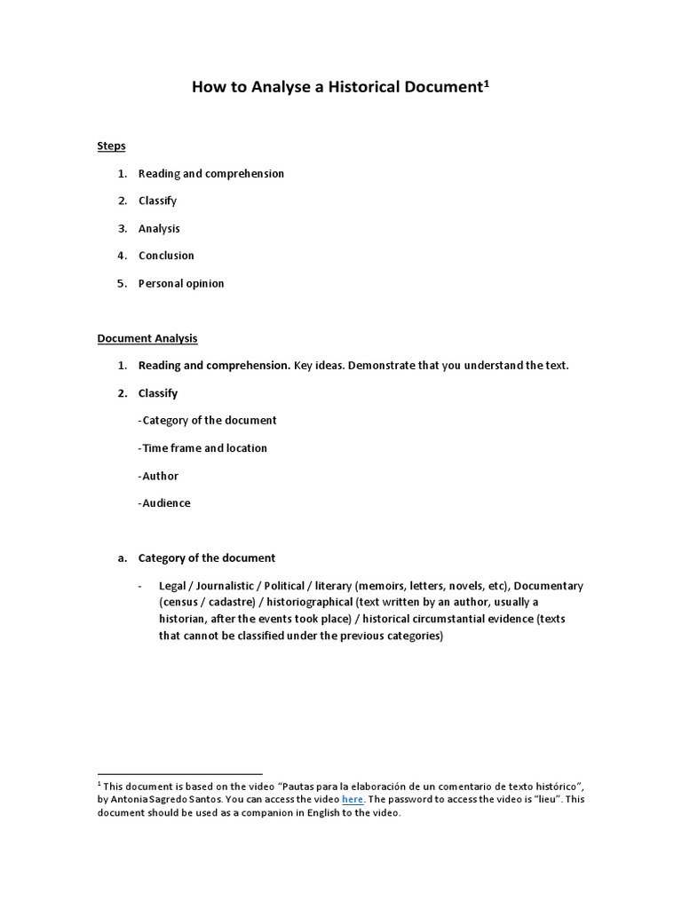 Guide to Analyzing Historical Documents | PDF | Author | Communication