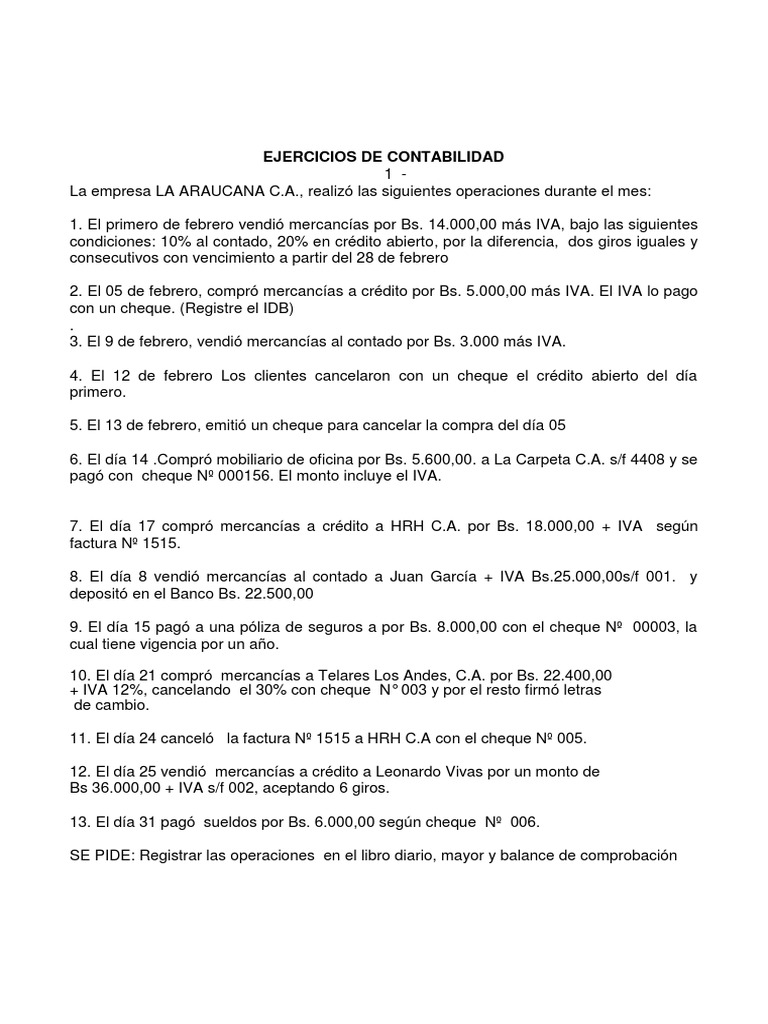 Practica Contable | PDF | Contabilidad | Cheque