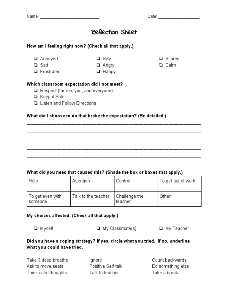 Behavior Think Sheet | PDF | Human Nature | Psychology