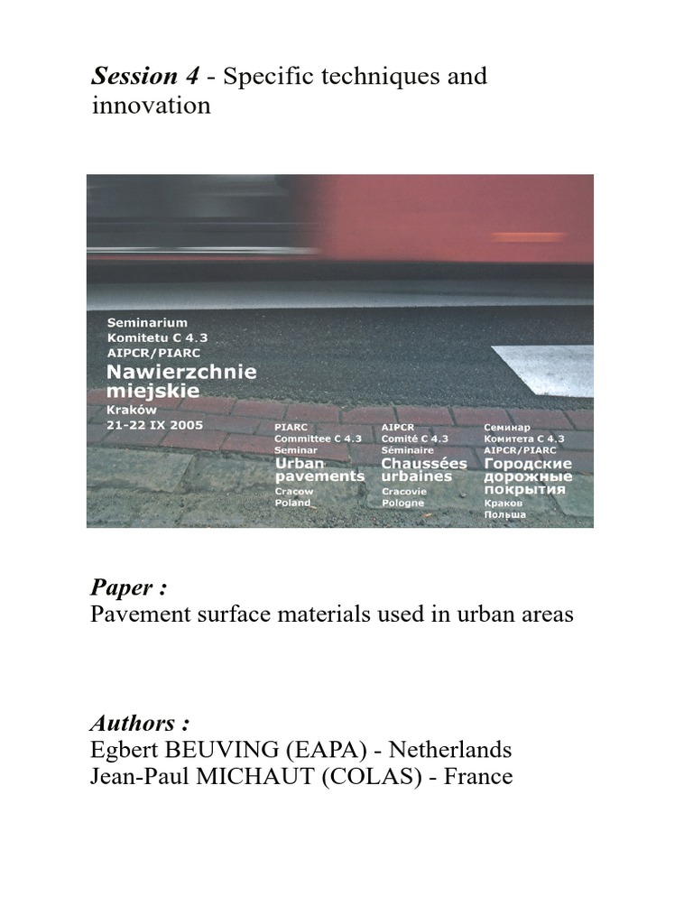 Urban Pavement Surface Materials Guide | PDF | Road Surface | Road