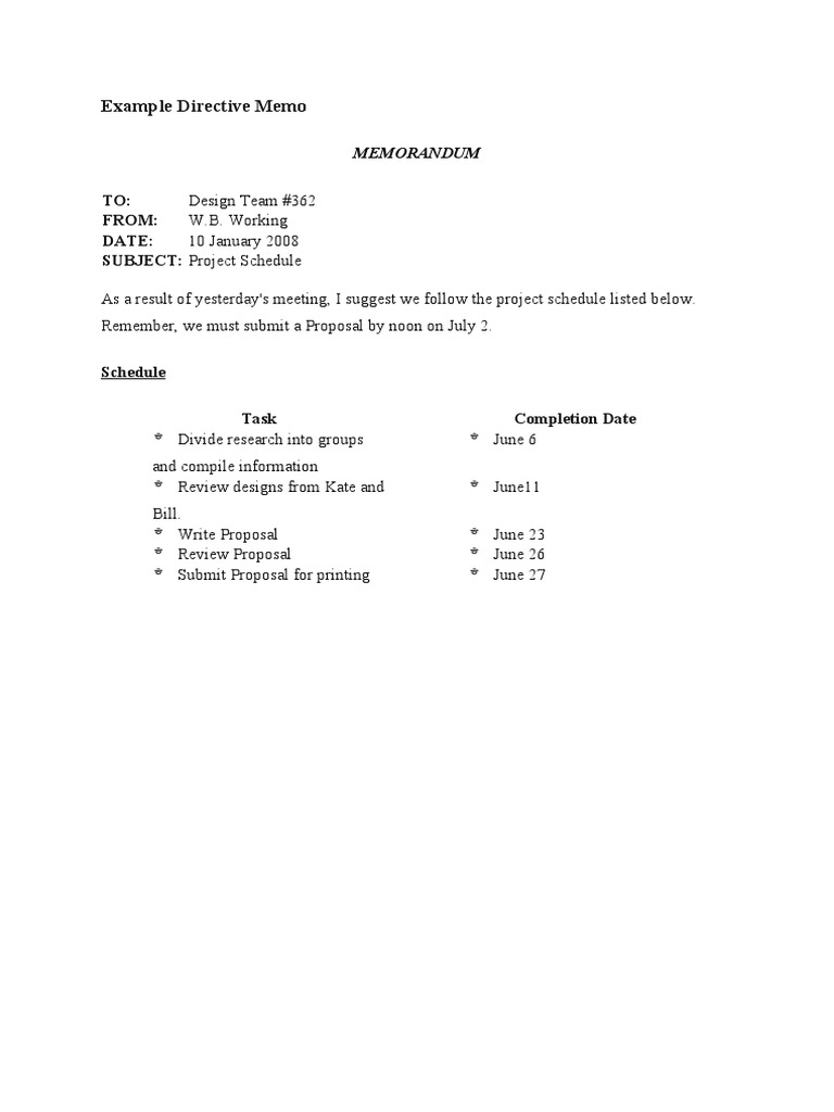 Example Directive Memo | PDF