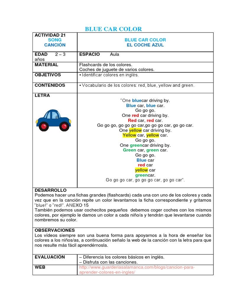 Blue Car Colour | PDF