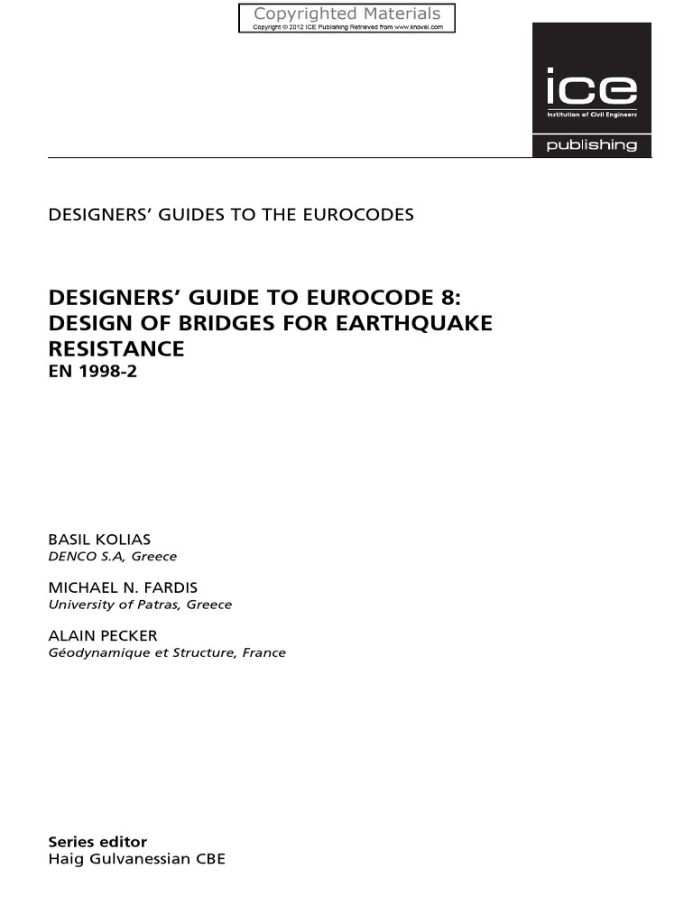 Designers' Guide To Eurocode 8 - Design of Bridges For Earthquake ...