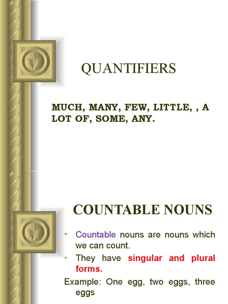 Quantifiers Ninth Grade | PDF | Noun | Plural
