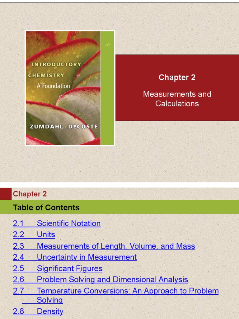 Intro To Chem Chapter 2 | PDF | Significant Figures | Density