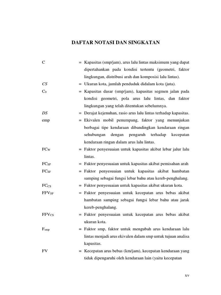 Daftar Notasi Dan Singkatan | PDF