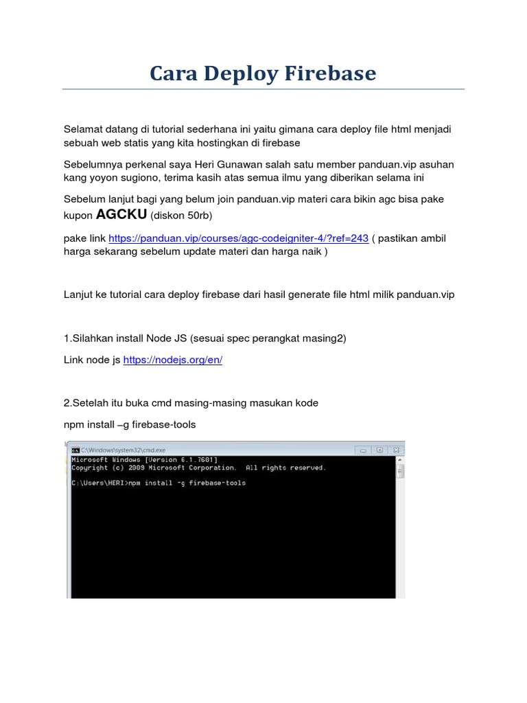 Deploying a Static Website to Firebase Hosting | PDF