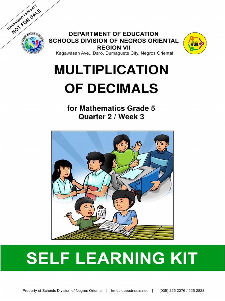 Multiplication of Decimals: For Mathematics Grade 5 Quarter 2 / Week 3 ...