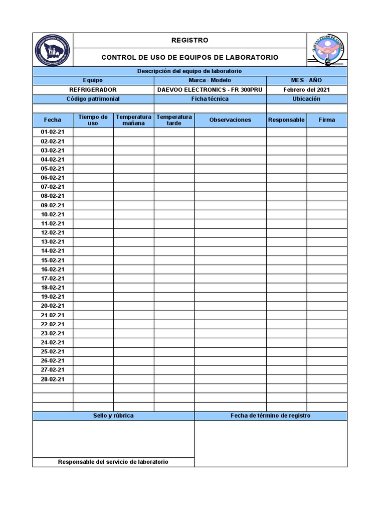 Registro - Control de Uso de Equipos | PDF | Naturaleza