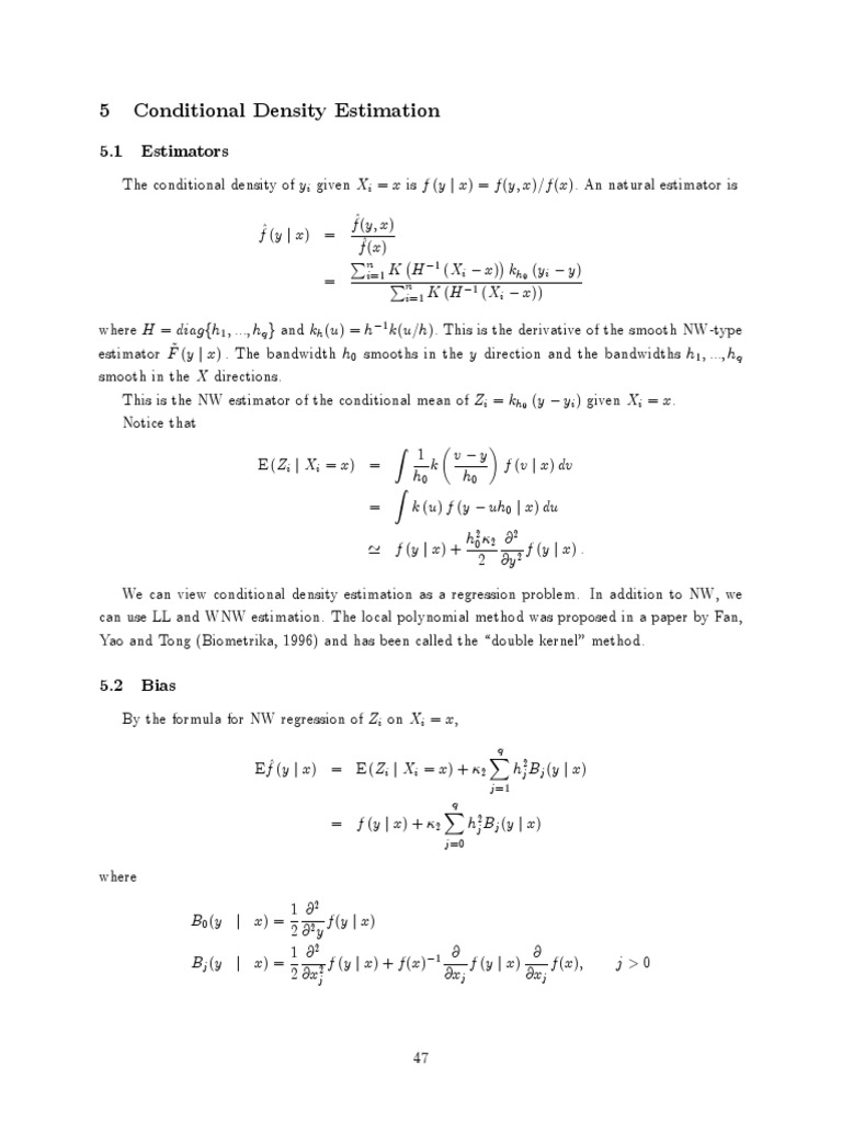 Conditional Kernel Density Estimation | PDF | Estimator | Analysis