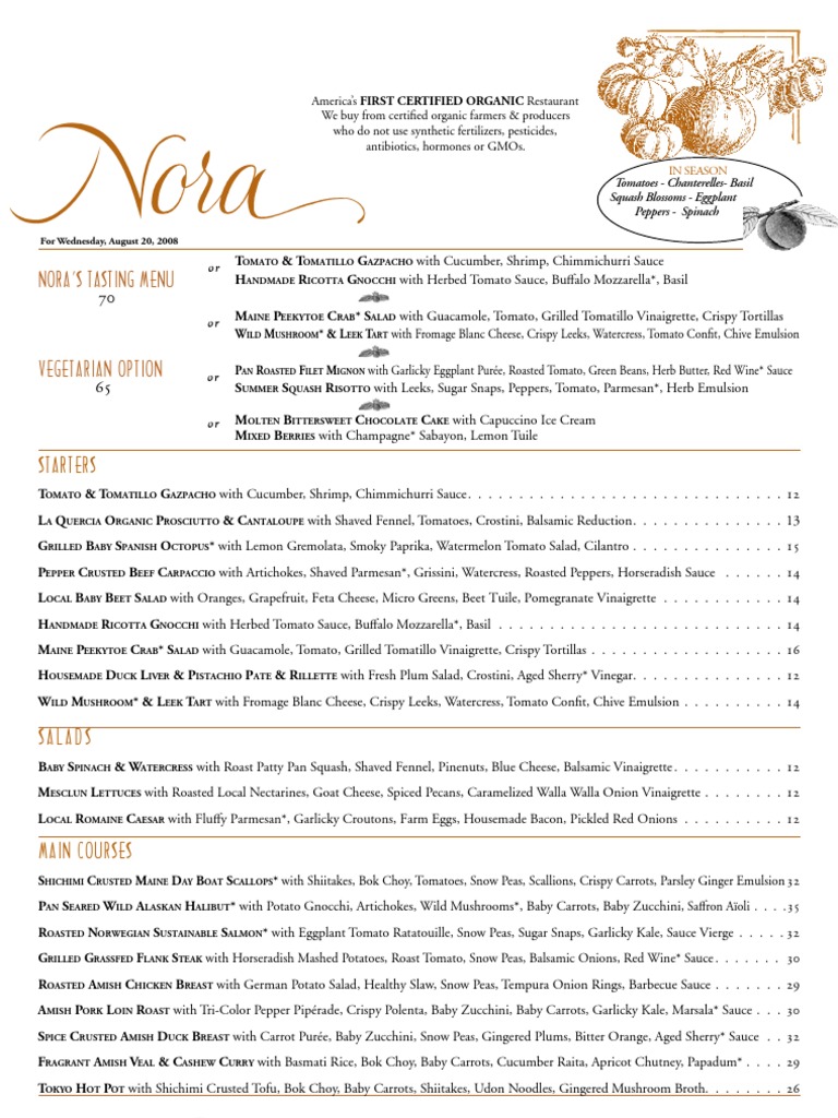 Nor A Main Menu | PDF | Organic Foods | Salad