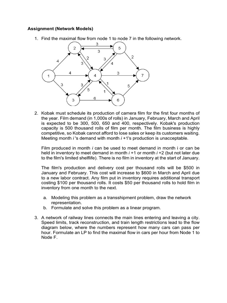 08 Network Models | PDF | Inventory | Transport