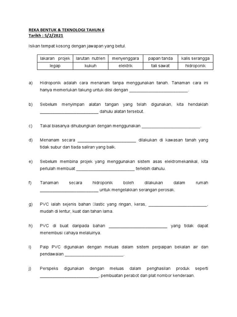 Latihan RBT Tahun 6 | PDF