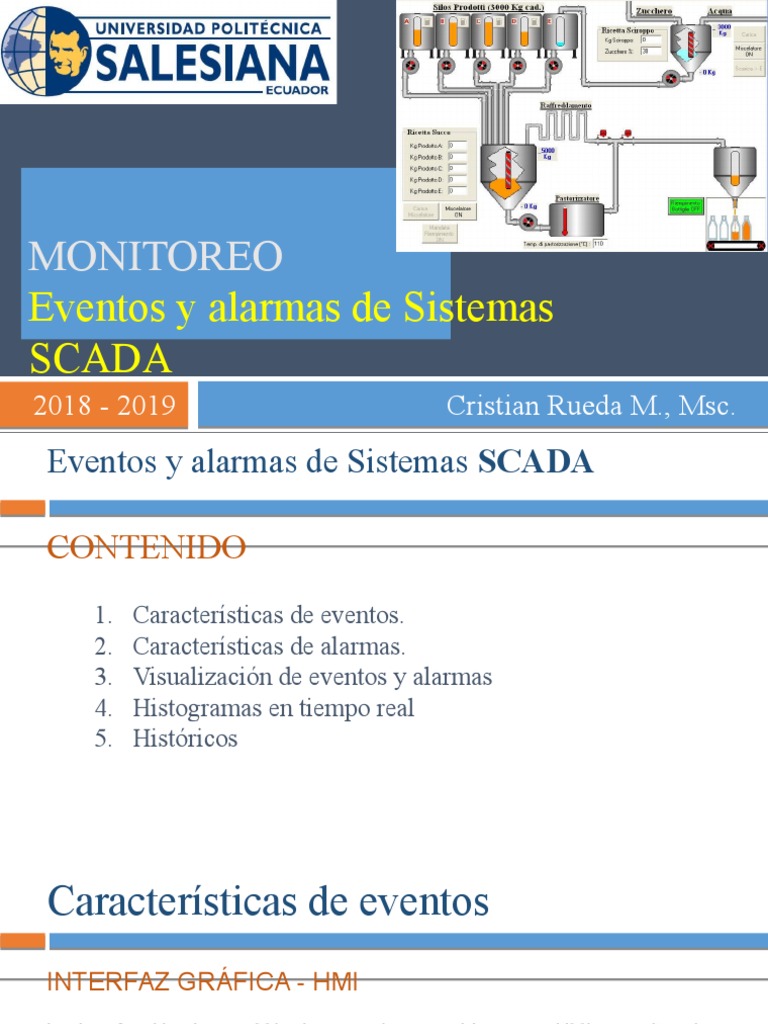 Monitoreo: Eventos y Alarmas de Sistemas Scada | PDF | Scada | Interfaz ...