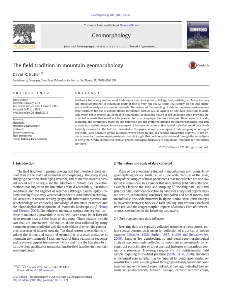 Example Journal Article 1 Butler Mountain Field Work | PDF ...