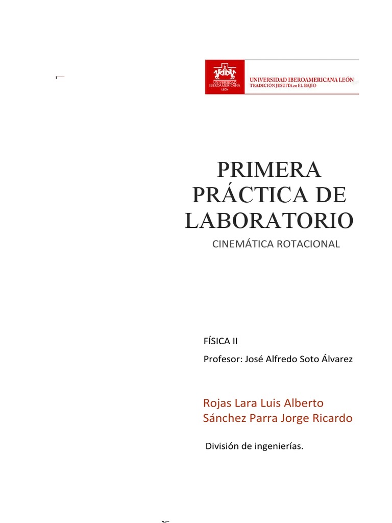 Practica 1 Fisica II | PDF | Cinemática | Rotación