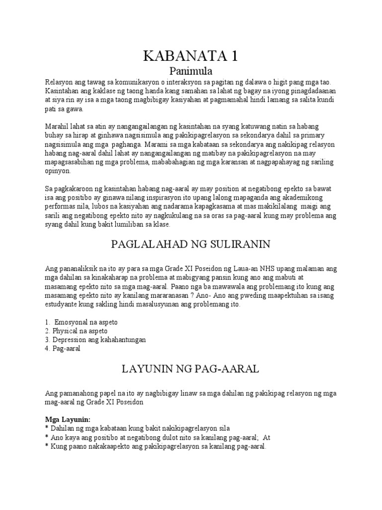 Kabanata 1 | PDF