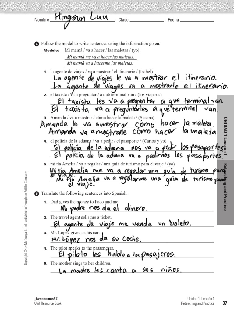 More Indirect Object Pronouns | PDF