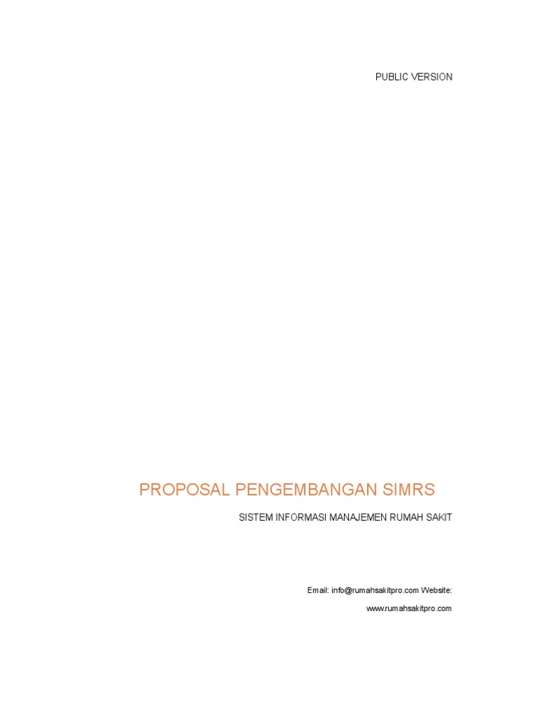 Proposal Pengembangan Simrs | PDF